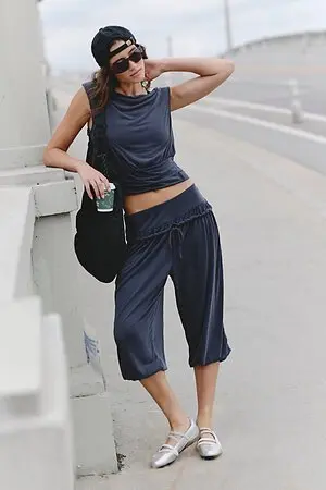 Free People Downtown Sandwashed Set - Black