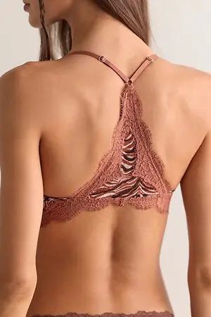 Free People Fiona Mesh Printed Front-close Bralette