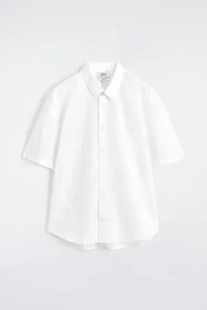 Cos Relaxed Cotton Short-sleeved Shirt - White