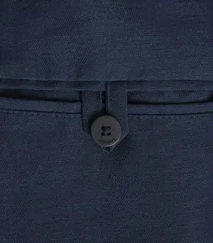 Jacquemus Linen-blend Pleated Trousers - Navy