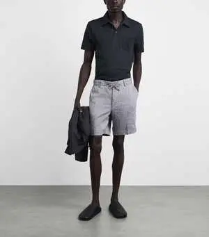 Sunspel Sea Island Cotton Riviera Polo Shirt - Blue