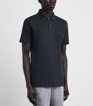 Sunspel Sea Island Cotton Riviera Polo Shirt - Blue