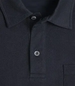 Sunspel Sea Island Cotton Riviera Polo Shirt - Blue