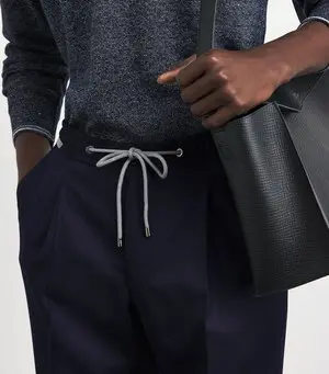 Corneliani Virgin Wool Drawstring Trousers