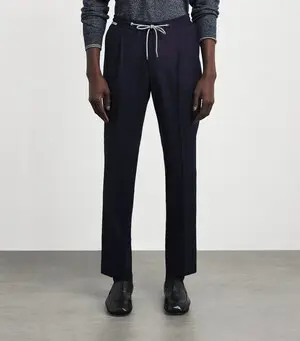 Corneliani Virgin Wool Drawstring Trousers