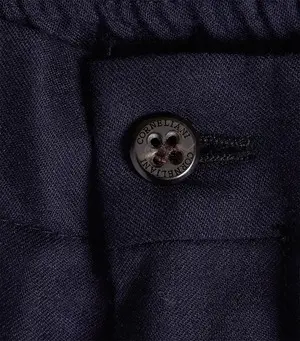 Corneliani Virgin Wool Drawstring Trousers - Navy