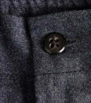 Corneliani Virgin Wool Drawstring Trousers - Grey