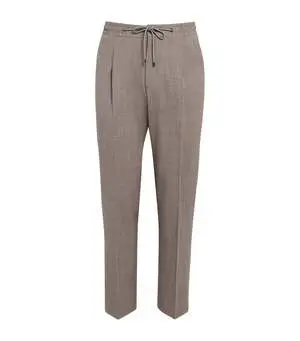 Corneliani Stretch-virgin Wool Drawstring Trousers - Beige