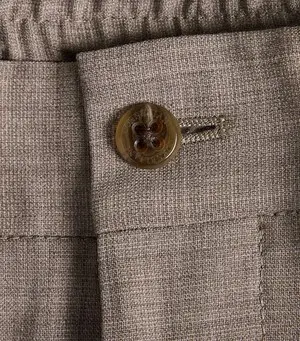 Corneliani Stretch-virgin Wool Drawstring Trousers