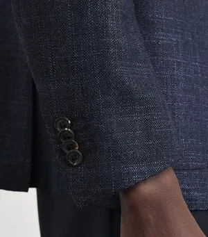 Corneliani Virgin Wool-silk Herringbone Blazer