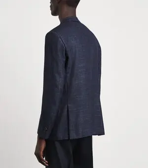 Corneliani Virgin Wool-silk Herringbone Blazer