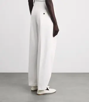 TOTEME Cotton Pleated Wide-leg Trousers