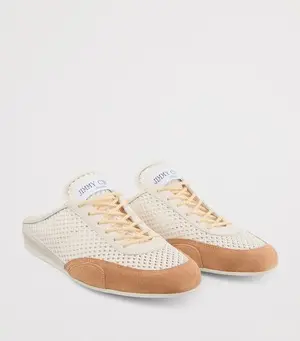 JIMMY CHOO Sunny Mules With Lace-up Detail - White