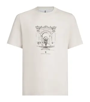 Brunello Cucinelli Neoclassical Print T-shirt - White