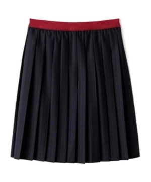 Miu Miu Pleated Pinstripe Midi Skirt
