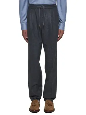 Brunello Cucinelli Drawstring Elastic Waist Trousers - Black