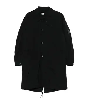 C.P. COMPANY Button-fastening Lens-detail Coat - Black