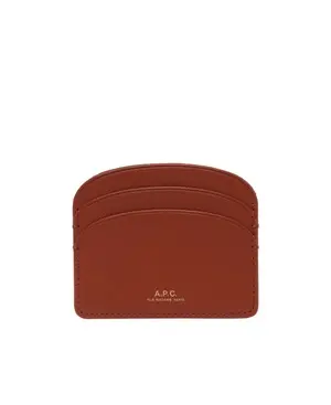 A.p.c. Demi-lune Leather Cardholder - Red