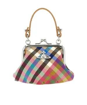 VIVIENNE WESTWOOD Plaid Logo Plaque Mini Bag