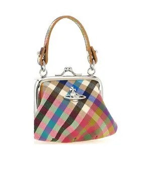 VIVIENNE WESTWOOD Plaid Logo Plaque Mini Bag