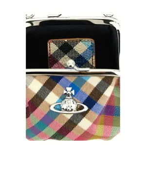 VIVIENNE WESTWOOD Plaid Logo Plaque Mini Bag