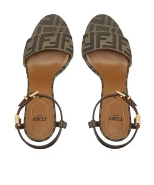 Fendi Delfina Ff Jacquard Sandals