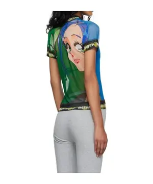 Ottolinger Loose Mesh T-shirt With Graphic Print