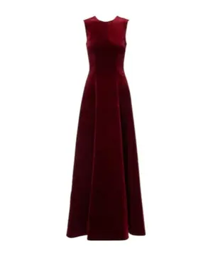 EMILIA WICKSTEAD Cotton Velvet Gown - Brown