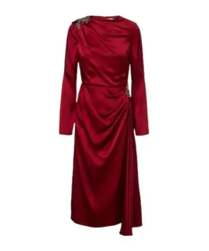 Erdem Crystal-embellished Satin Cady Cocktail Dress - Red