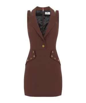 Elisabetta Franchi Cut-out Detailed Slim Fit Mini Dress - Red
