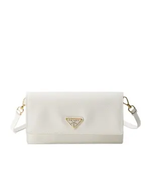 Prada Mini Saffiano Logo Flip Shoulder Bag