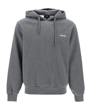 A.p.c. Logo Detailed Drawstring Hoodie - Gray