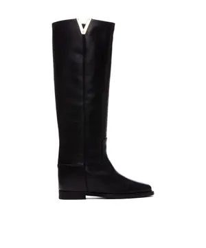 VIA ROMA 15 High Logo Detail Boots - Black