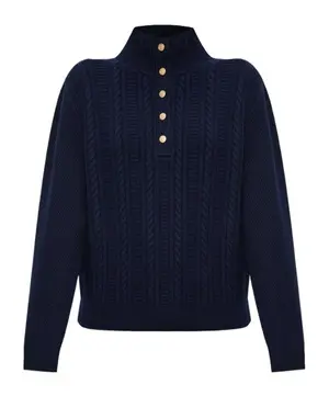A.p.c. Thea Jumper With Anchor Button Fastening - Navy