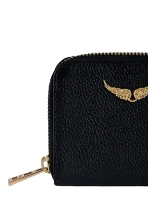 Zadig&Voltaire Voltaire Logo Plaque Zip-around Mini Wallet