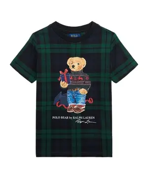 Polo Ralph Lauren Polo Bear Plaid Cotton T-shirt