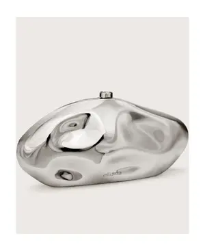 Cult Gaia Silver Tone Buckle Clutch