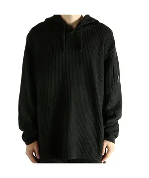 C.P. COMPANY Chenille Hooded Sweater - Black