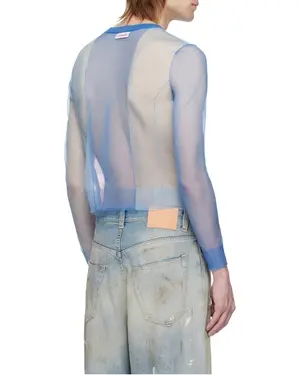 CHARLES JEFFRREY LOVERBOY Sheer Paneled Crewneck Sweater