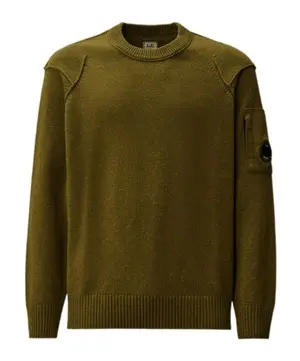 C.P. COMPANY Crewneck Lens Jumper - Green