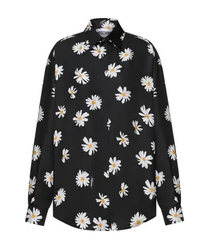 Moschino Silk Twill Shirt Allover Daisy