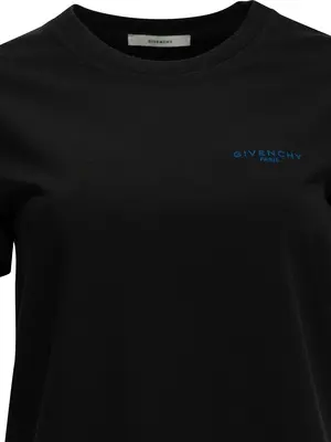 Givenchy Cotton T-shirt With Paris Embroidery - Black