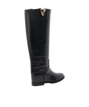VIA ROMA 15 V Logo Round Toe Boots