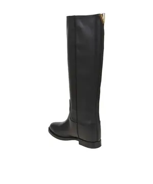 VIA ROMA 15 V Logo Round Toe Boots