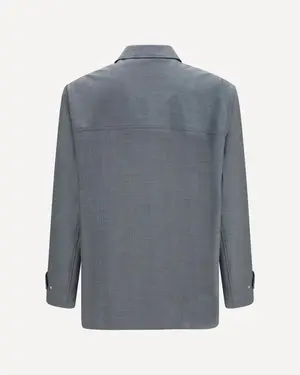 Brunello Cucinelli Wool Jacket With Zip And Snap Closure
