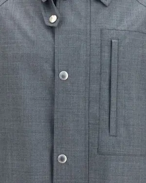 Brunello Cucinelli Wool Jacket With Zip And Snap Closure