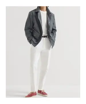 Brunello Cucinelli Wool Jacket With Zip And Snap Closure