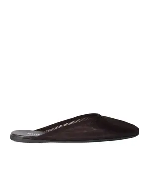 Miu Miu Mesh Fabric Slip-on Slippers