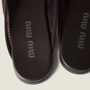 Miu Miu Mesh Fabric Slip-on Slippers