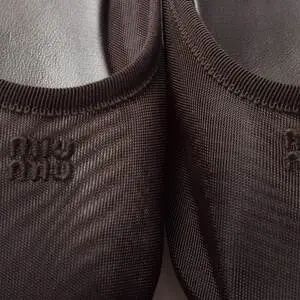 Miu Miu Mesh Fabric Slip-on Slippers